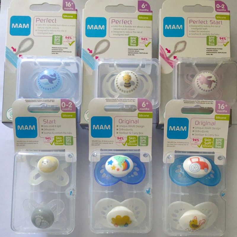 MAM Original Twin / Perfect Single Orthodontic Baby Pacifier Soother ...