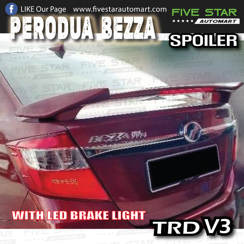 Perodua Bezza TRD V3 Spoiler With LED Brake Light | Shopee Malaysia