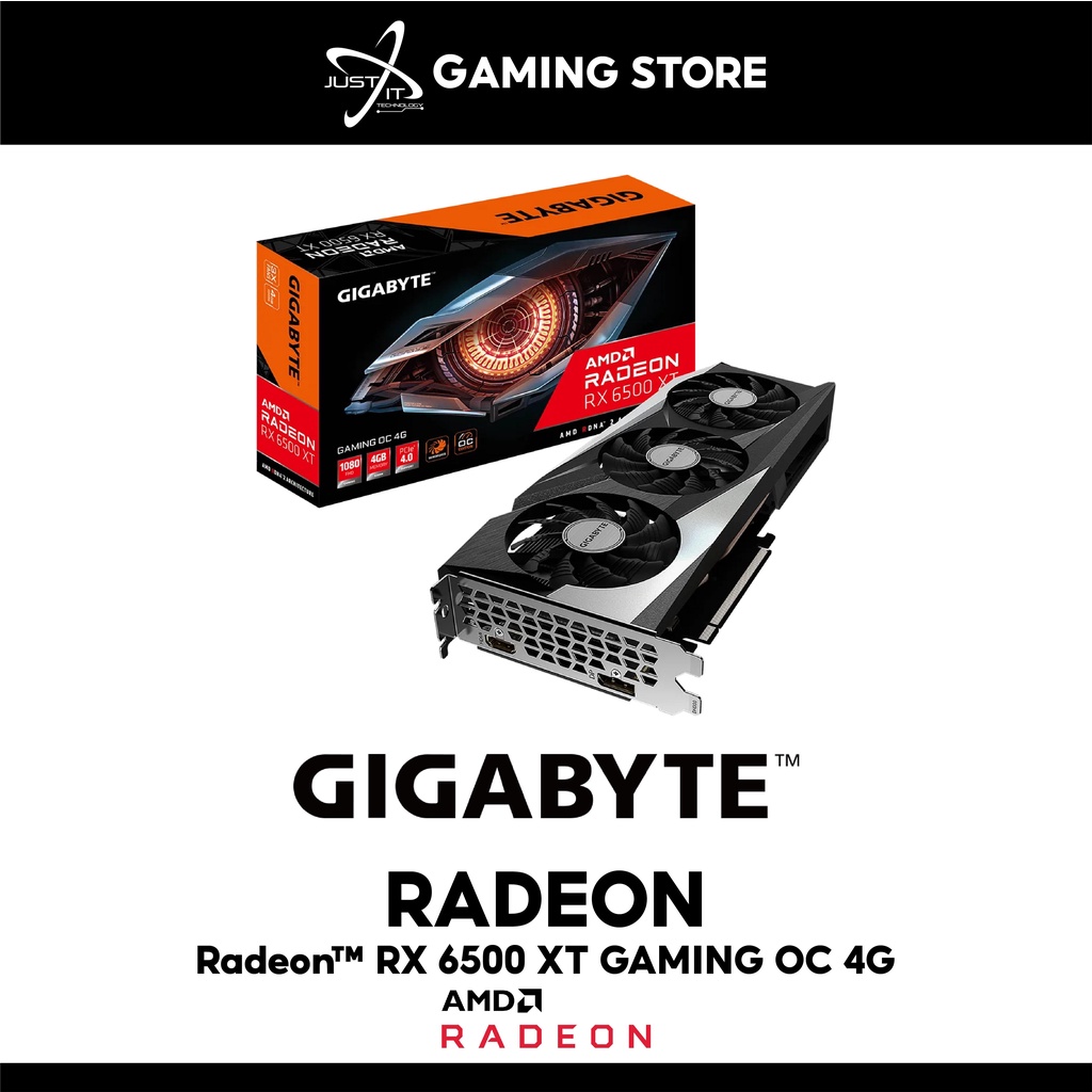 GIGABYTE RX6500XT 4GB DDR6 GAMING OC ( GV-R65XTGAMING OC-4GD ) | Shopee ...