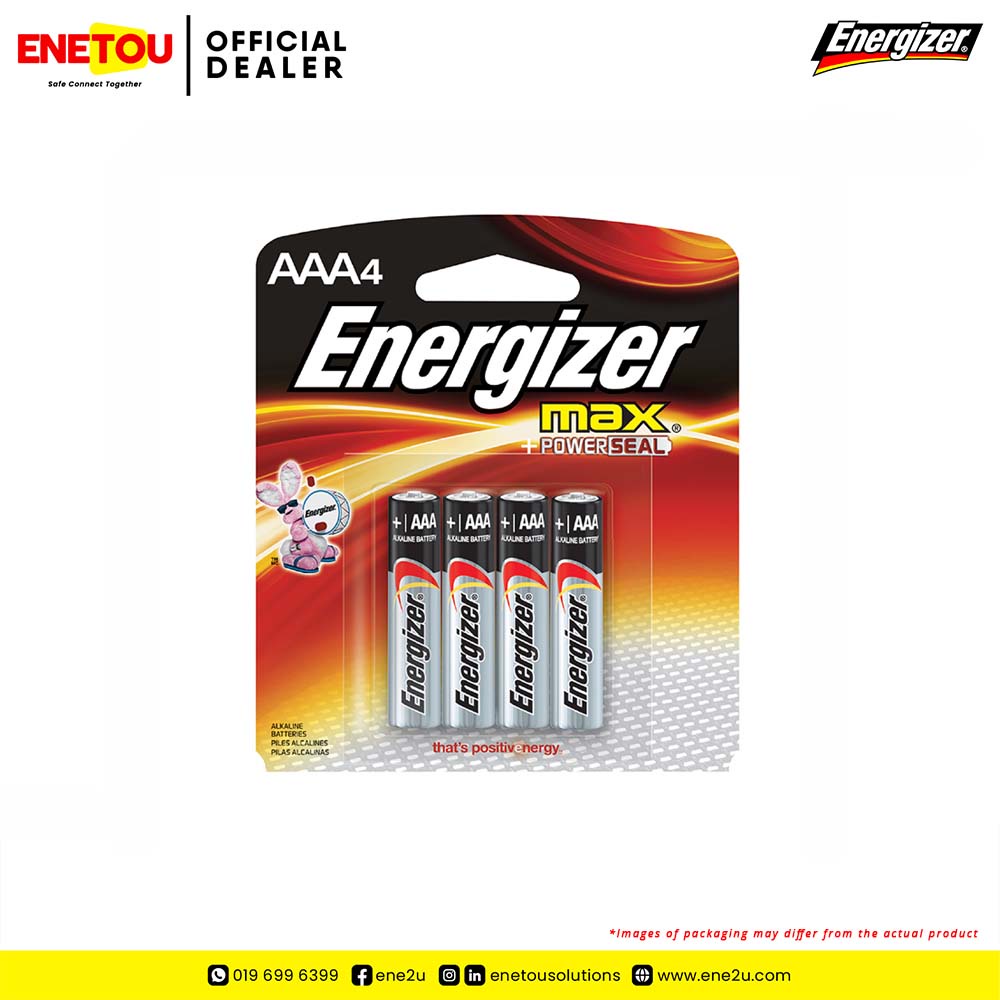 [4PCS/CARD] ENERGIZER MAX® AAA E92 ALKALINE BATTERIES [ORIGINAL ...