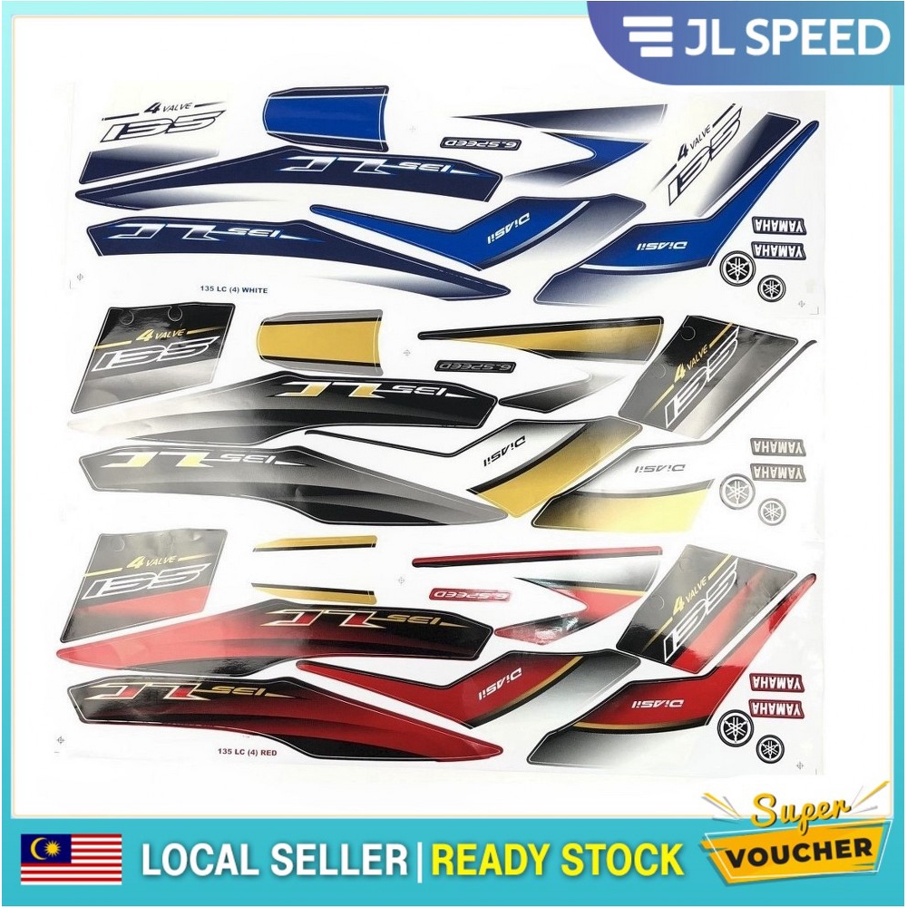 [MALAYSIA READY STOCK] JL SPEED YAMAHA LC135 V1 LCV1 BODY COVER STICKER ...