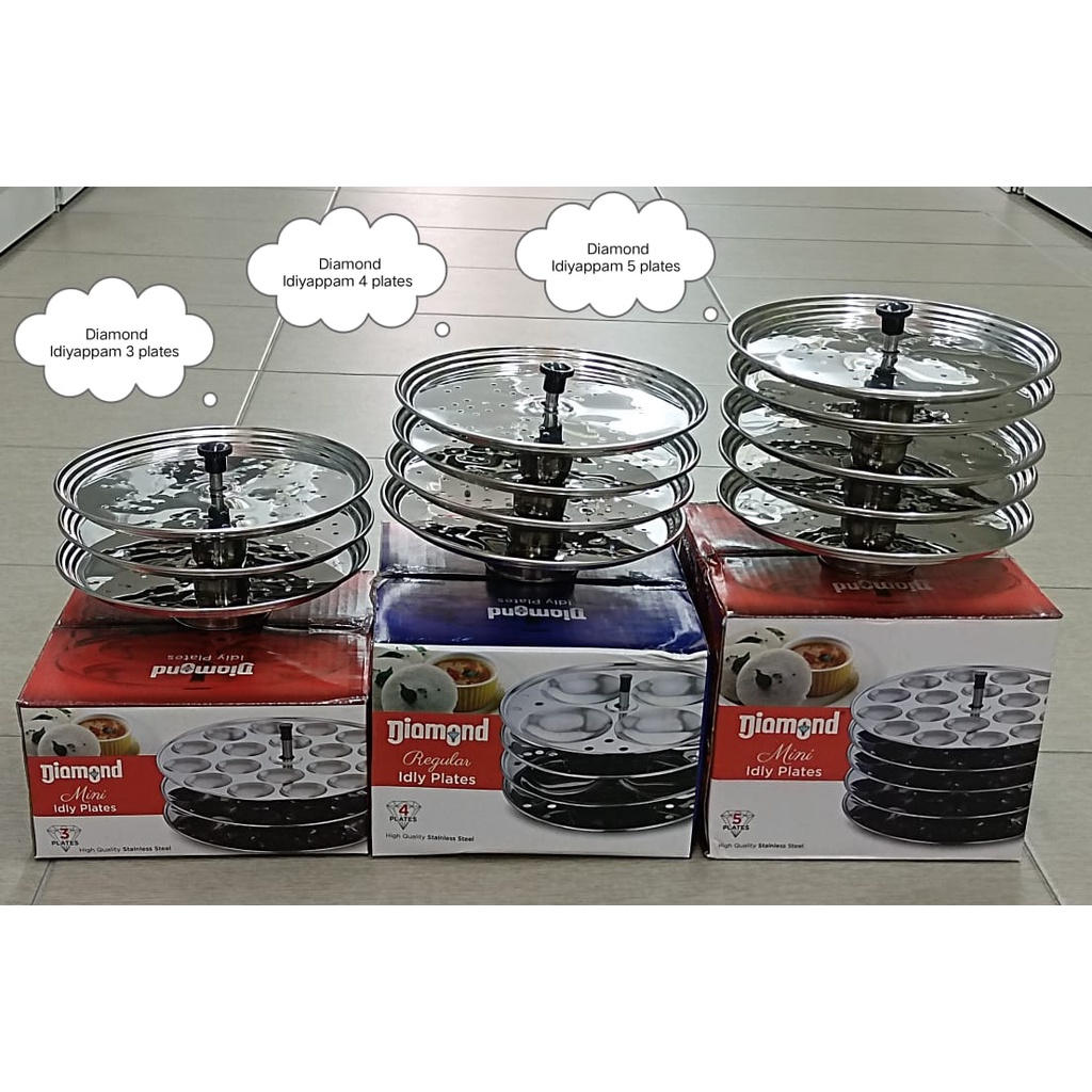 Diamond Stainless Steel Idiyappam/Dhokla Steamer Tray/Stand- 3/4/5 ...