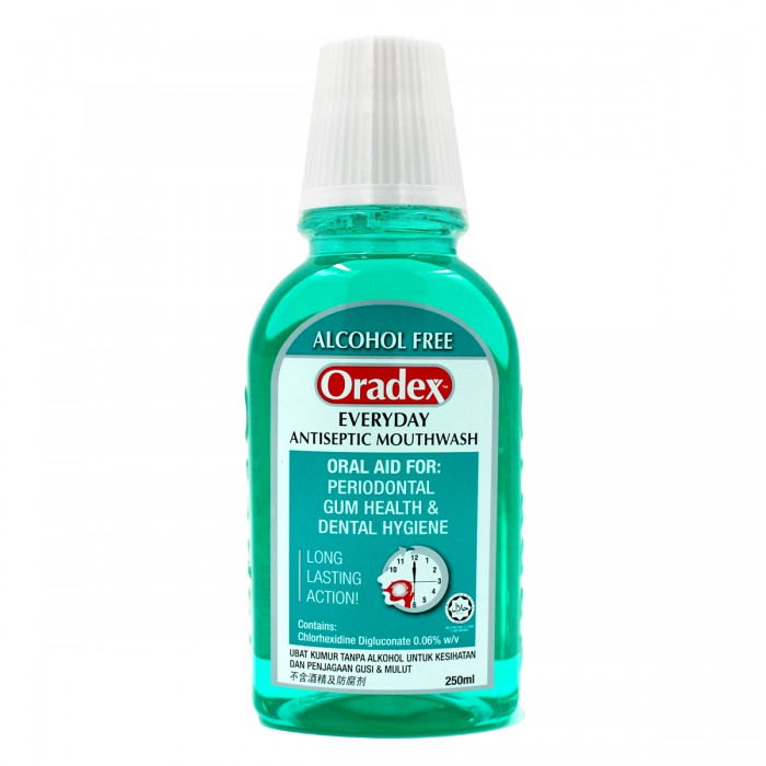 Oradex everyday antiseptic mouthwash 250ml/750ml | BeeCost