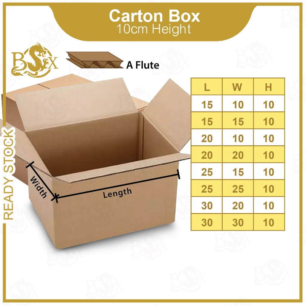Carton Box Packing Box Packaging Box Kotak - A Flute - 10 cm Height ...