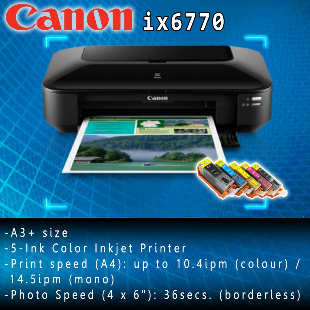 Canon PIXMA iX6770 A3+ Printer with refillable ink cartridge with ink ...