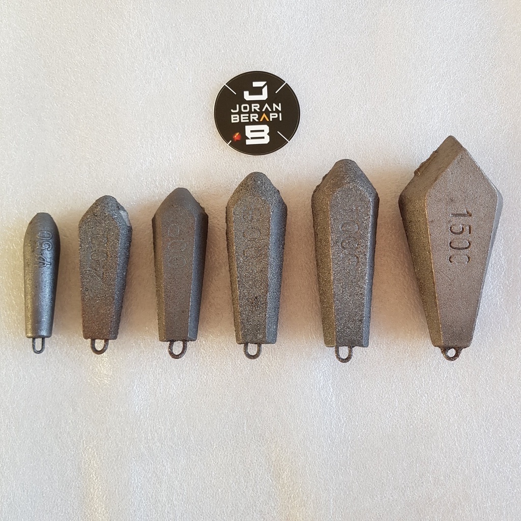 (READY STOCK) Batu Ladung Timah Lead Sinker Weight Diamond Shape 200g ...