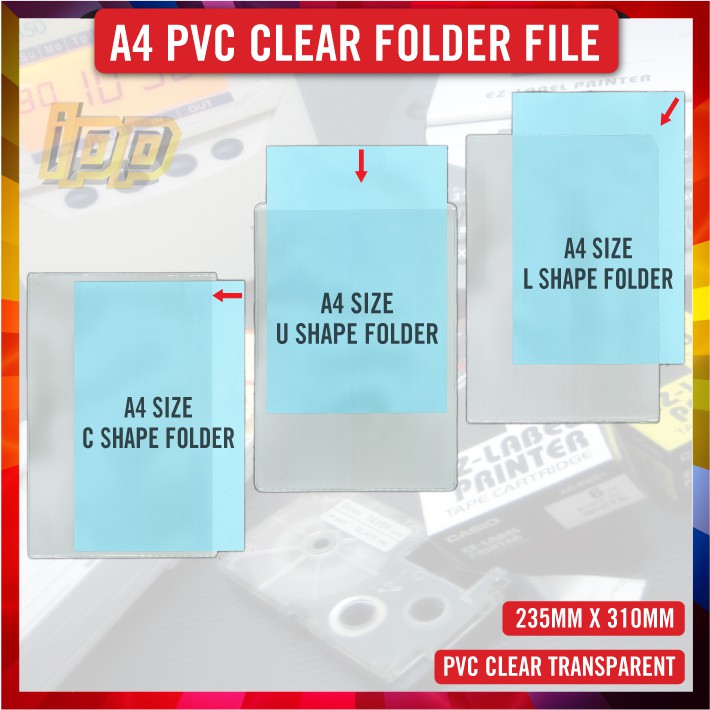 A4 PVC Clear Folder / PVC Document Clear Holder L Shape / U Shape / C Shape / Holder A4 | Shopee ...