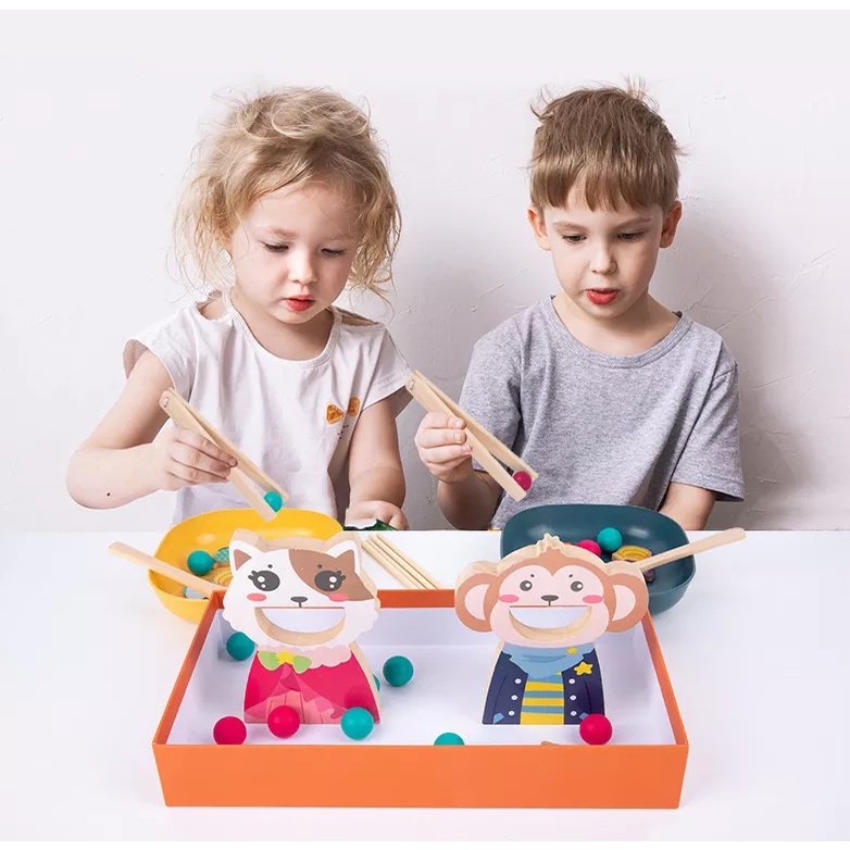 ToyBtoys Animal Feeding Game Fine Motor Skills Montessori Parent-Child ...