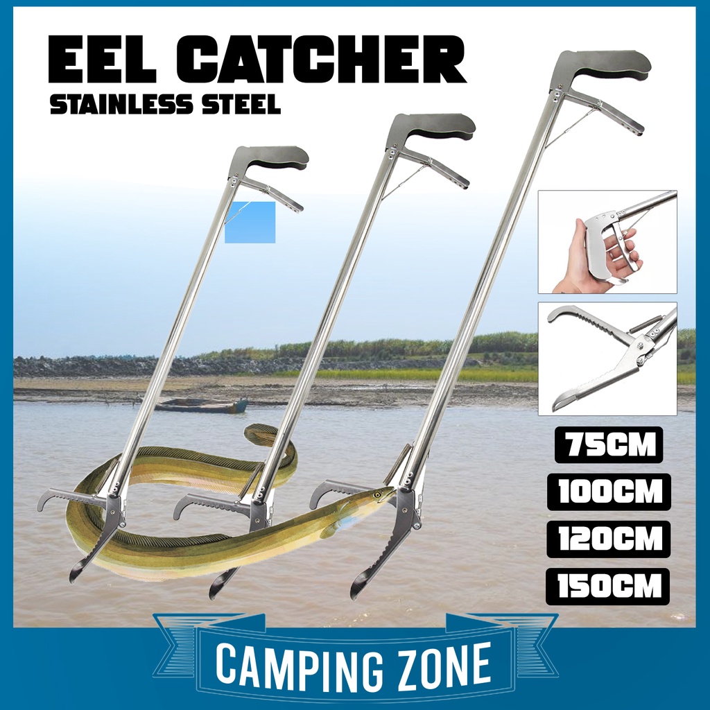 Stainless Steel Reptile Catcher Stick Grabber Eel Catcher Eel Clamp Eel ...