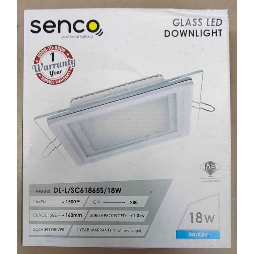 SENCO GLASS LED DOWNLIGHT 18WATT 6 INCH (HIGH QUALITY) | Shopee Malaysia