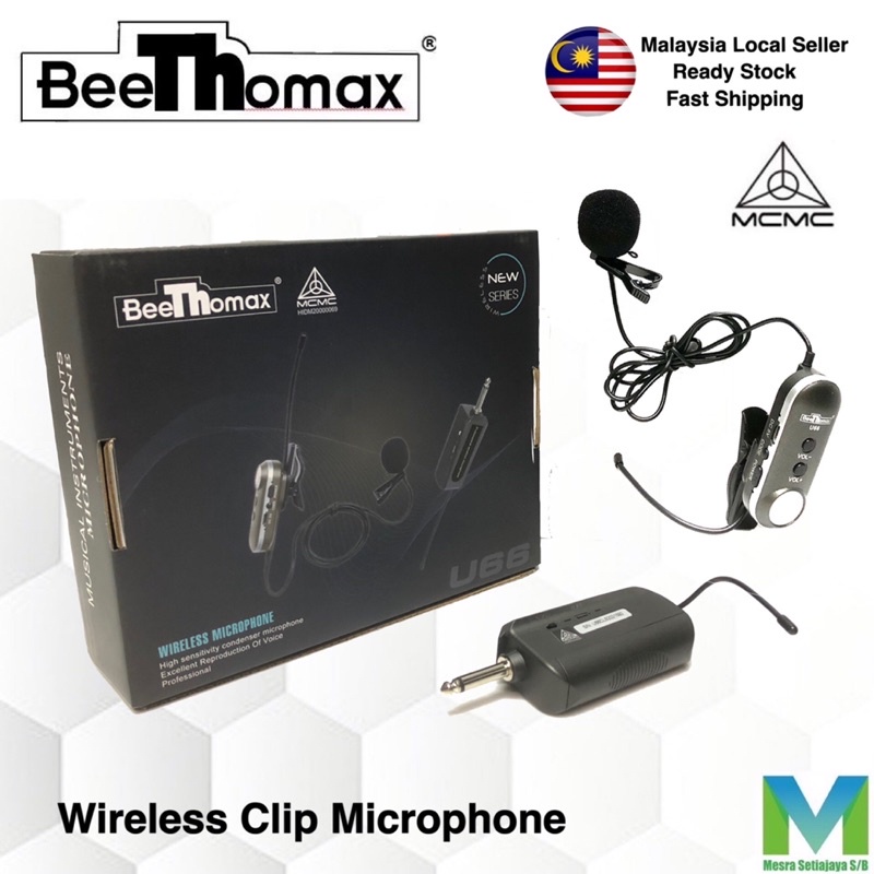 BEETHOMAX MCMC U66SCL Wireless Clip Microphone (Mikrofon clip Tampa ...