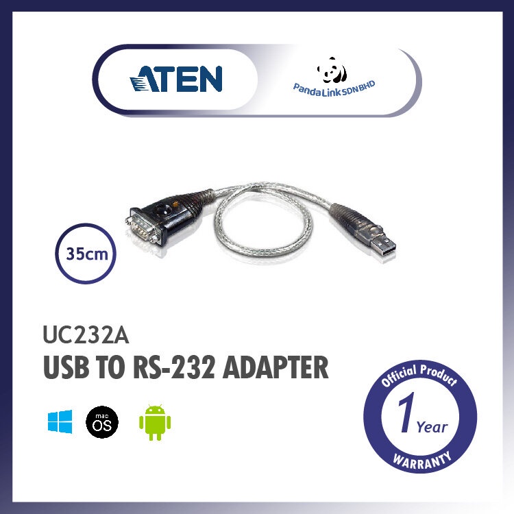 ATEN UC232A USB to RS-232 Adapter (35 cm) | Shopee Malaysia
