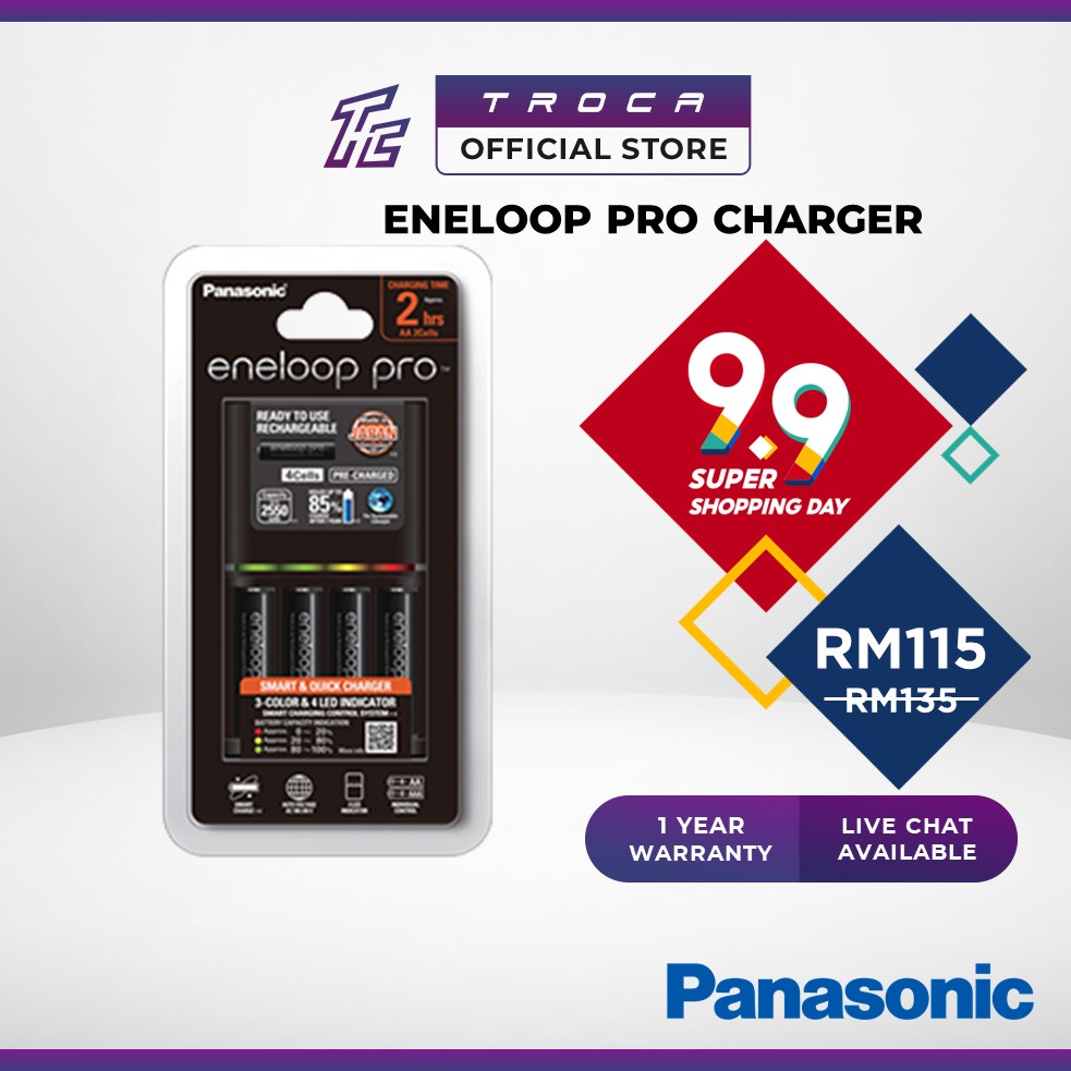 Panasonic Eneloop Pro Rechargeable Battery Charger K Kj55hcc40m