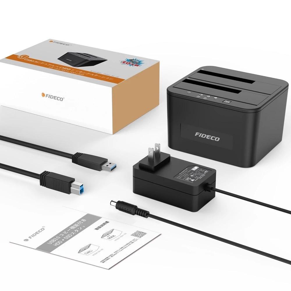 FIDECO DUAL DOCK USB3.0 SATA NO USB HUB DOCKING (YPZ04-S2-U3) BLK | Shopee Malaysia