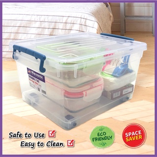 MAXONIC 13.5L STORAGE BOX WITH WHEEL | TRANSPARENT STORAGE BOX | TOY ...