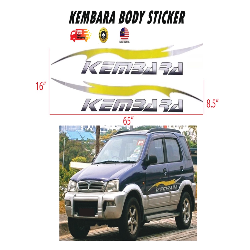 PERODUA KEMBARA ORIGINAL CAR BODY STICKER SIDE STICKER ( 1SET ...