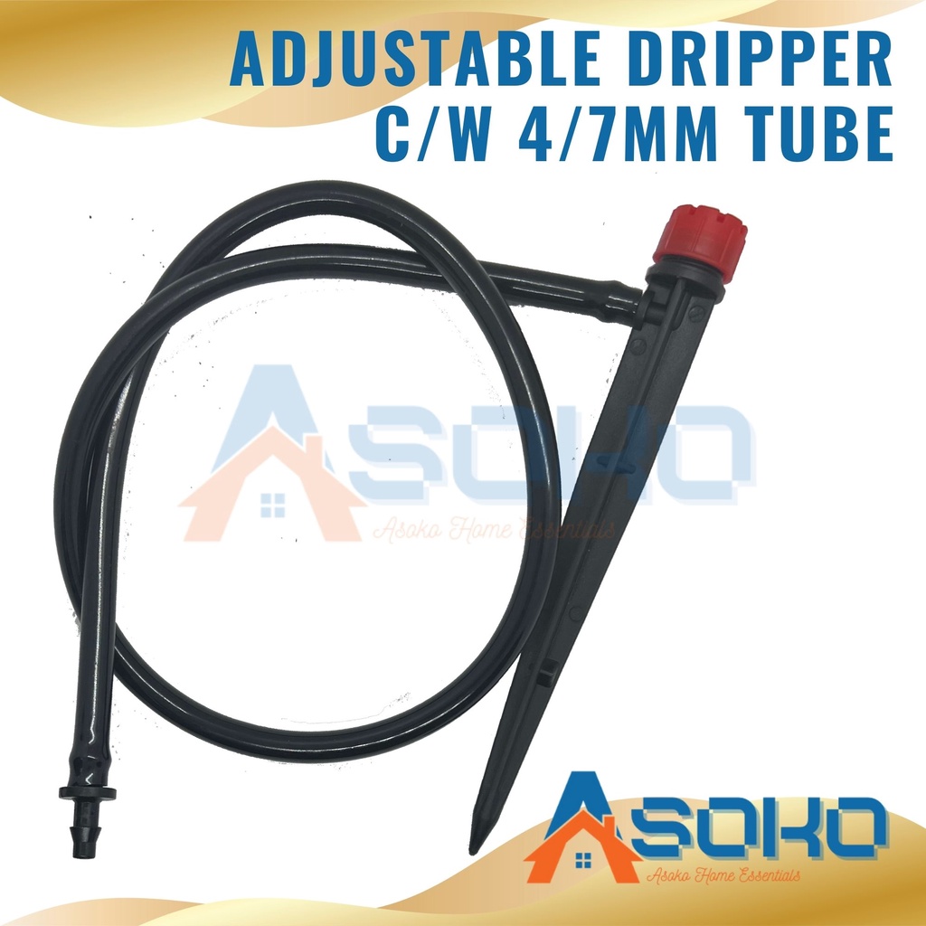 ASOKO 50cm Set Adjustable Dripper Bubbler + 4/7mm Micro Tiub Watering ...