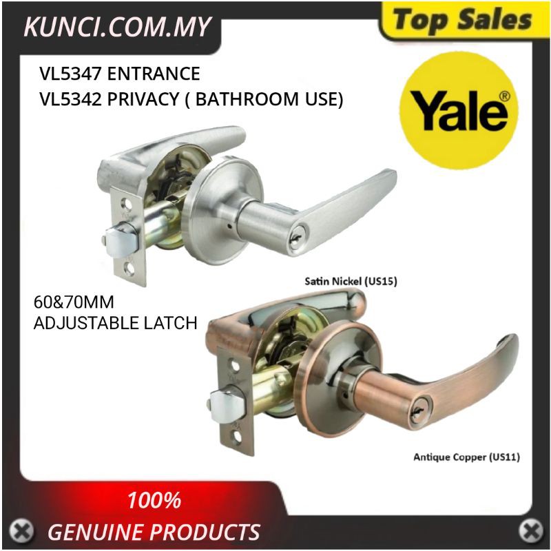 Yale VL5347 Medium Duty Entrance Tubular Handle Leverset Lockset VL ...