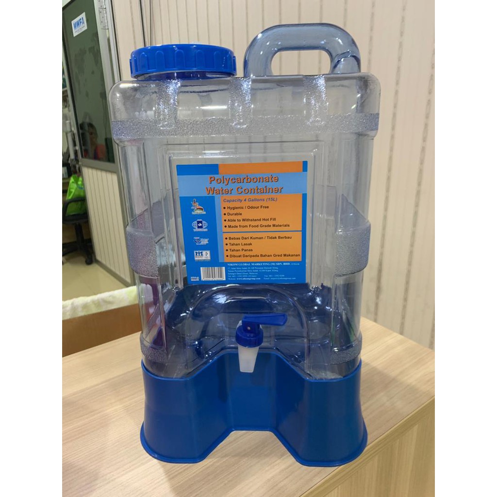 4 Gallons (15L) Polycarbonate Water Container Water Bottle | Shopee ...