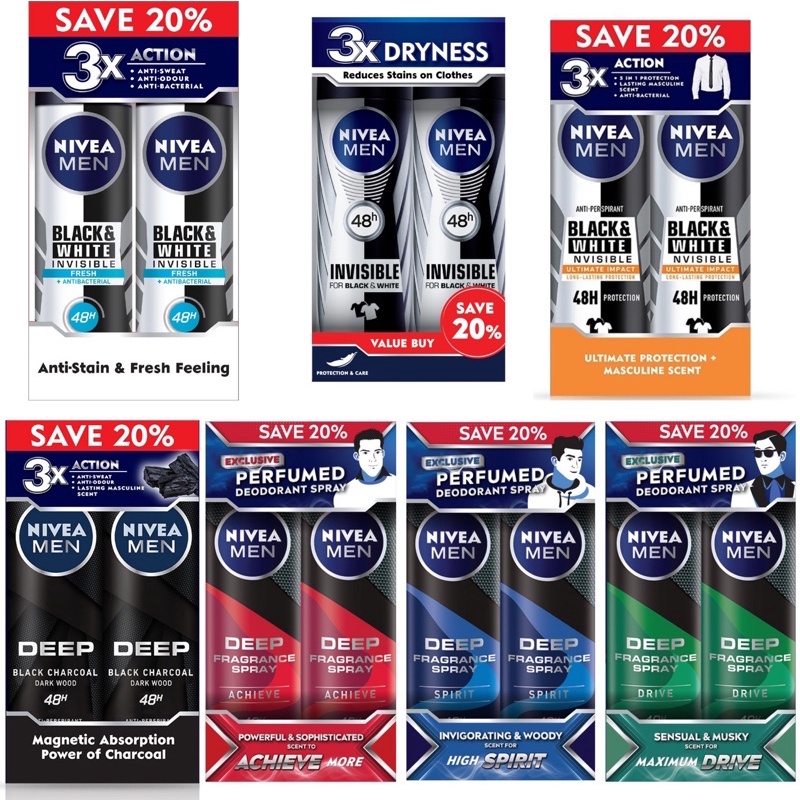 NIVEA Men Deodorant Spray - (2 x 150ml) | Shopee Malaysia