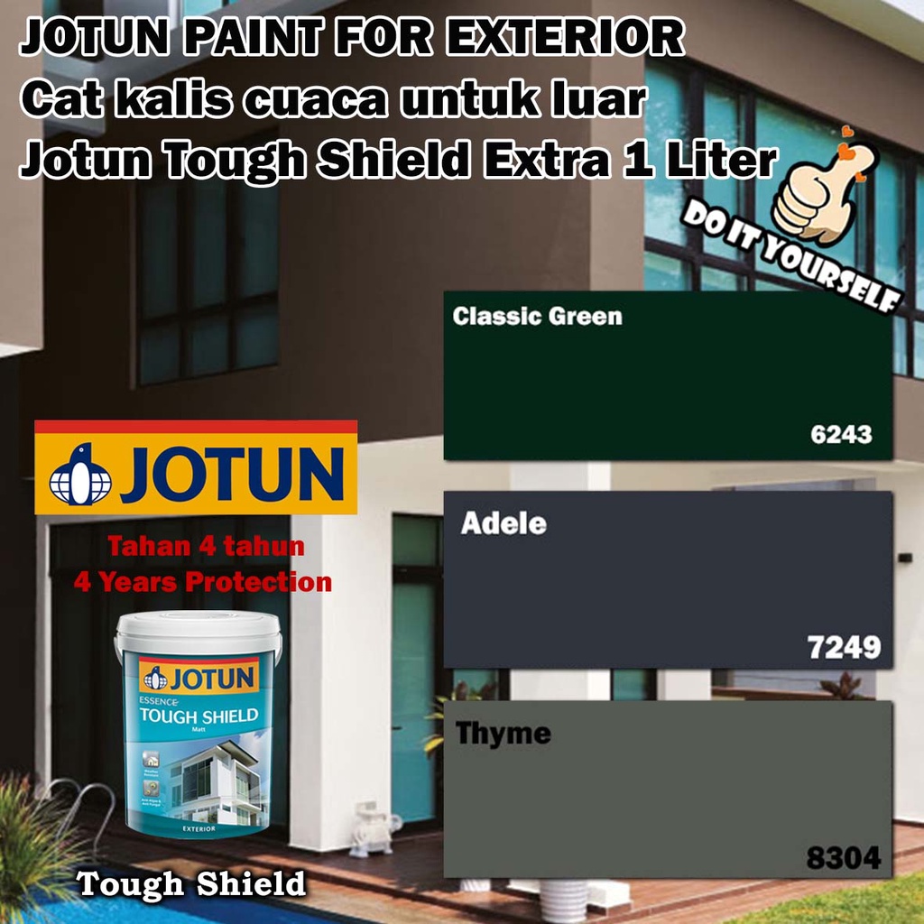 Jotun Tough Shield Exterior Paint 1 Liter Classic Green 6243 / Adele ...