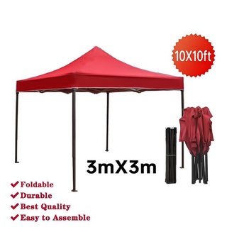 kain khemah 10x10 Feet Full Set Roof 3x3m Foldable Canopy Tent Night ...