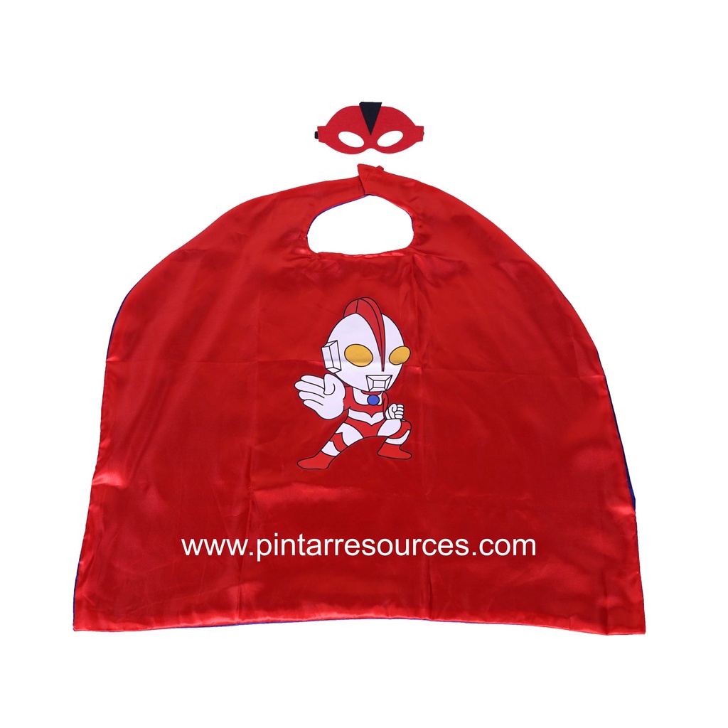 READY STOCK Cosplay Children Kids Ultraman Superhero Cape & Mask ...