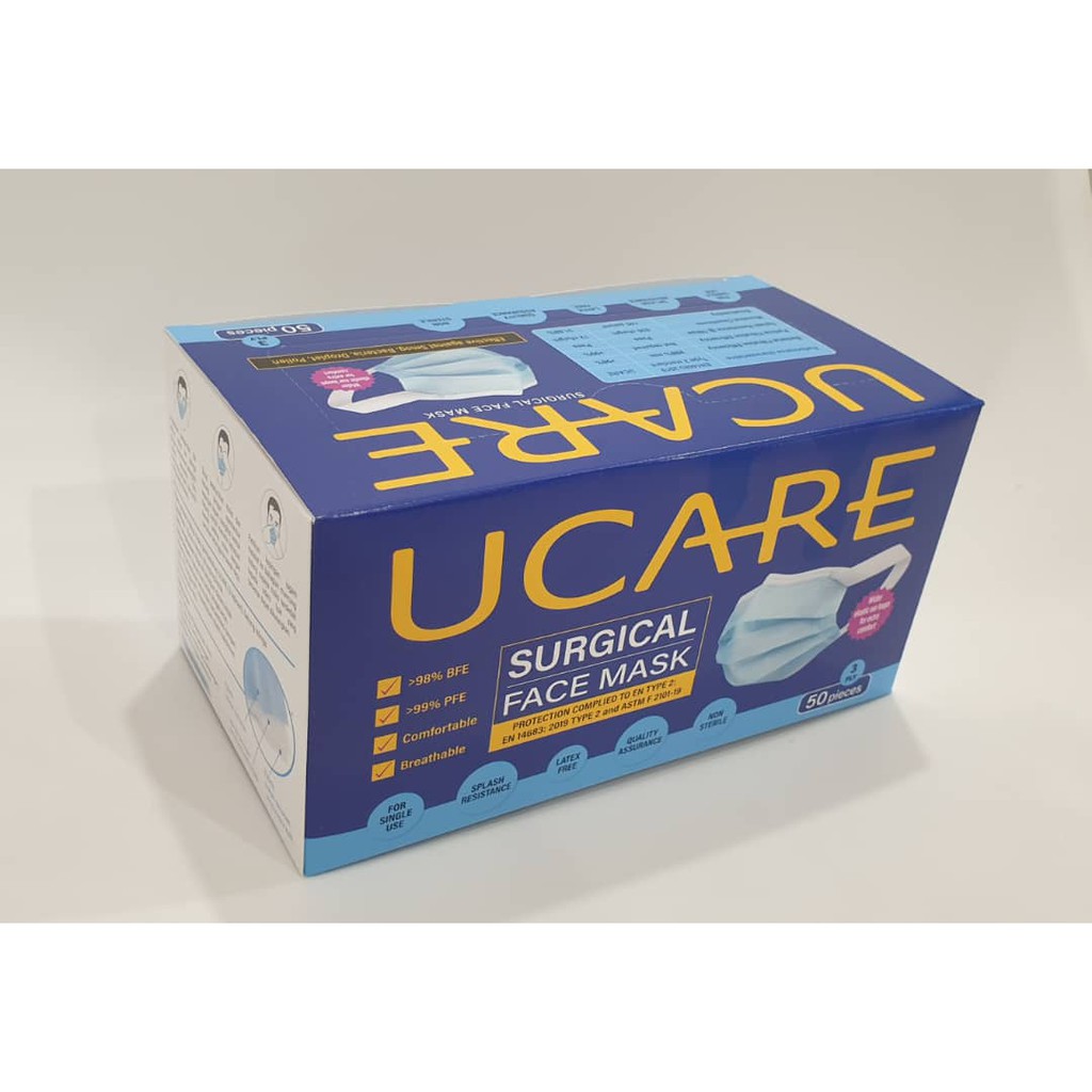 UCARE Adult 3 ply surgical face mask (50PCS) | Shopee Malaysia
