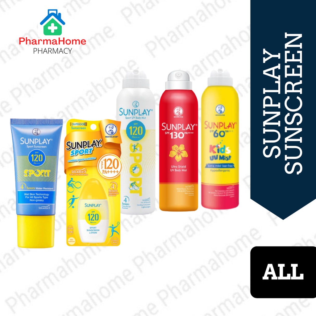 SUN PLAY SUNSCREEN SUNBLOCK (MIST SPF120/MIST SPF130/KIDS SPF60/LOTION ...