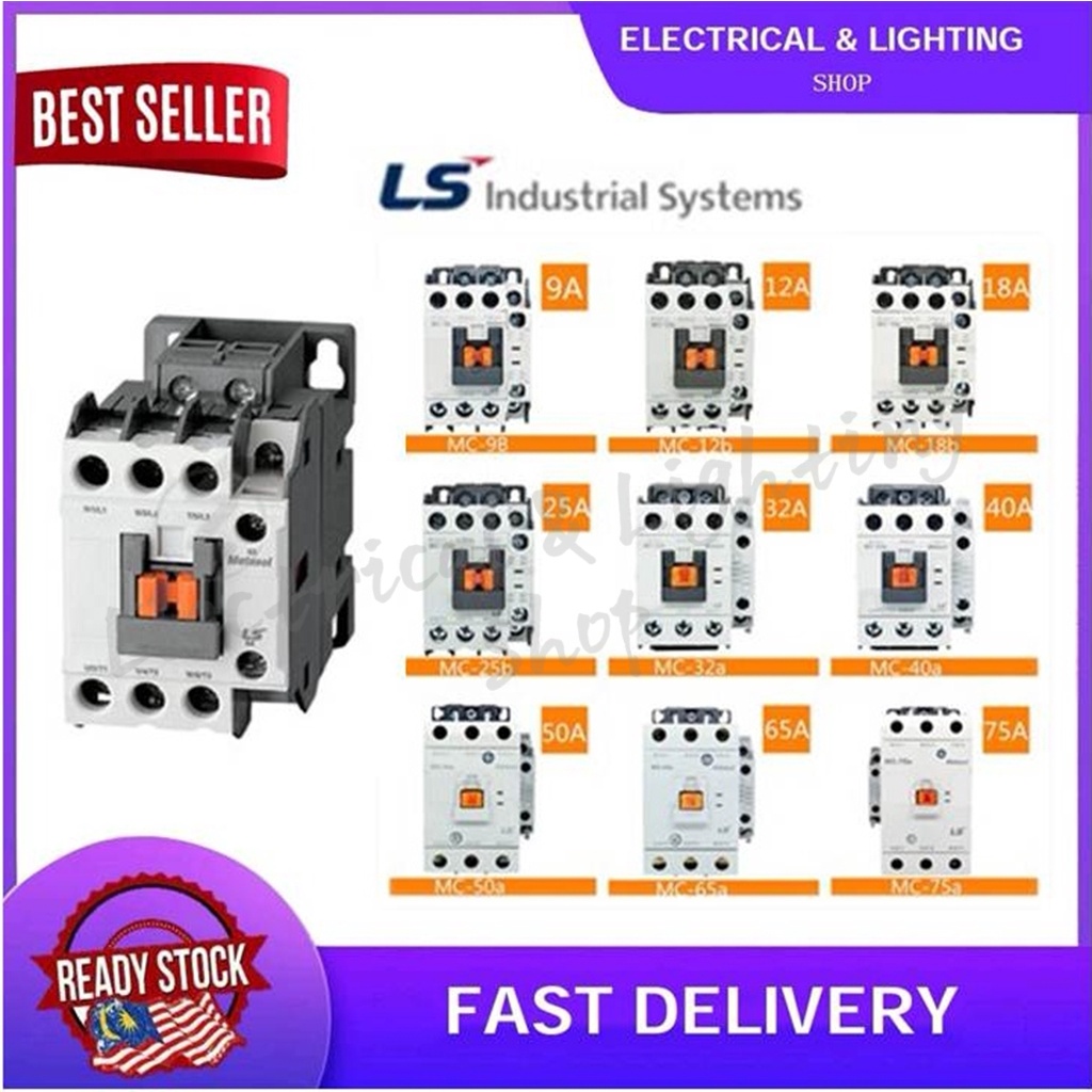 LS 3Pole AC240V Metasol Magnetic Contactor- ( MC-9b/12b/18b/22b/32b/40b/50b/65b - 1a1b ...