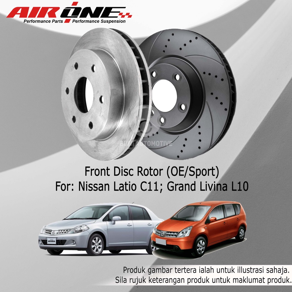 Nissan Latio C11 Grand Livina L10 Front (Depan) Disc Rotor Racing Disc Brake 2pcs | Shopee Malaysia