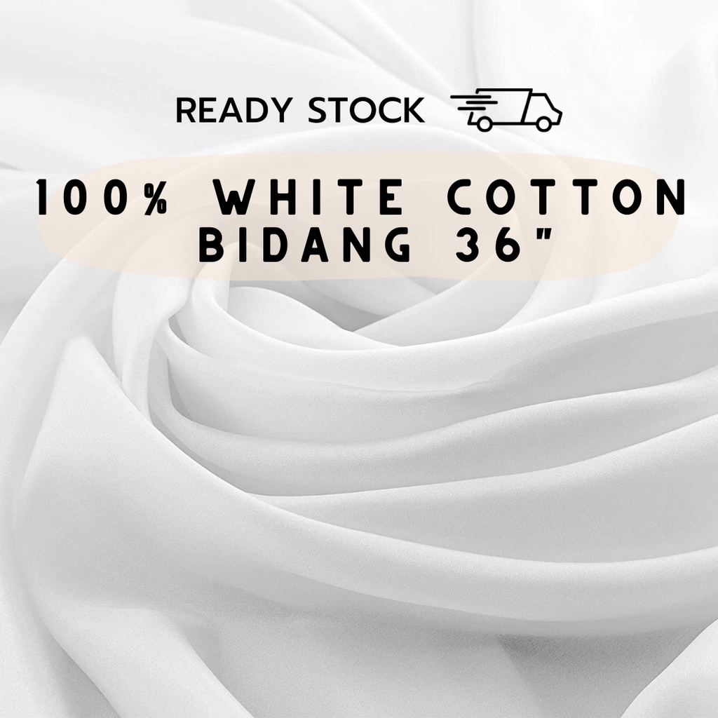 Kain Cotton Putih White Cloth Fabric Plain Kosong Ready Stock | Shopee ...
