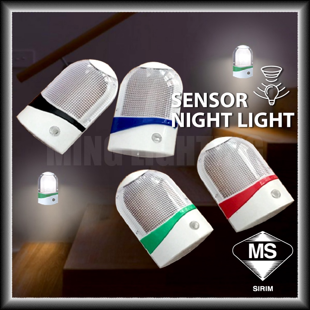 [SIRIM] LED Sensor Night Light White Green 3 Pin UK Plug Bedroom ...