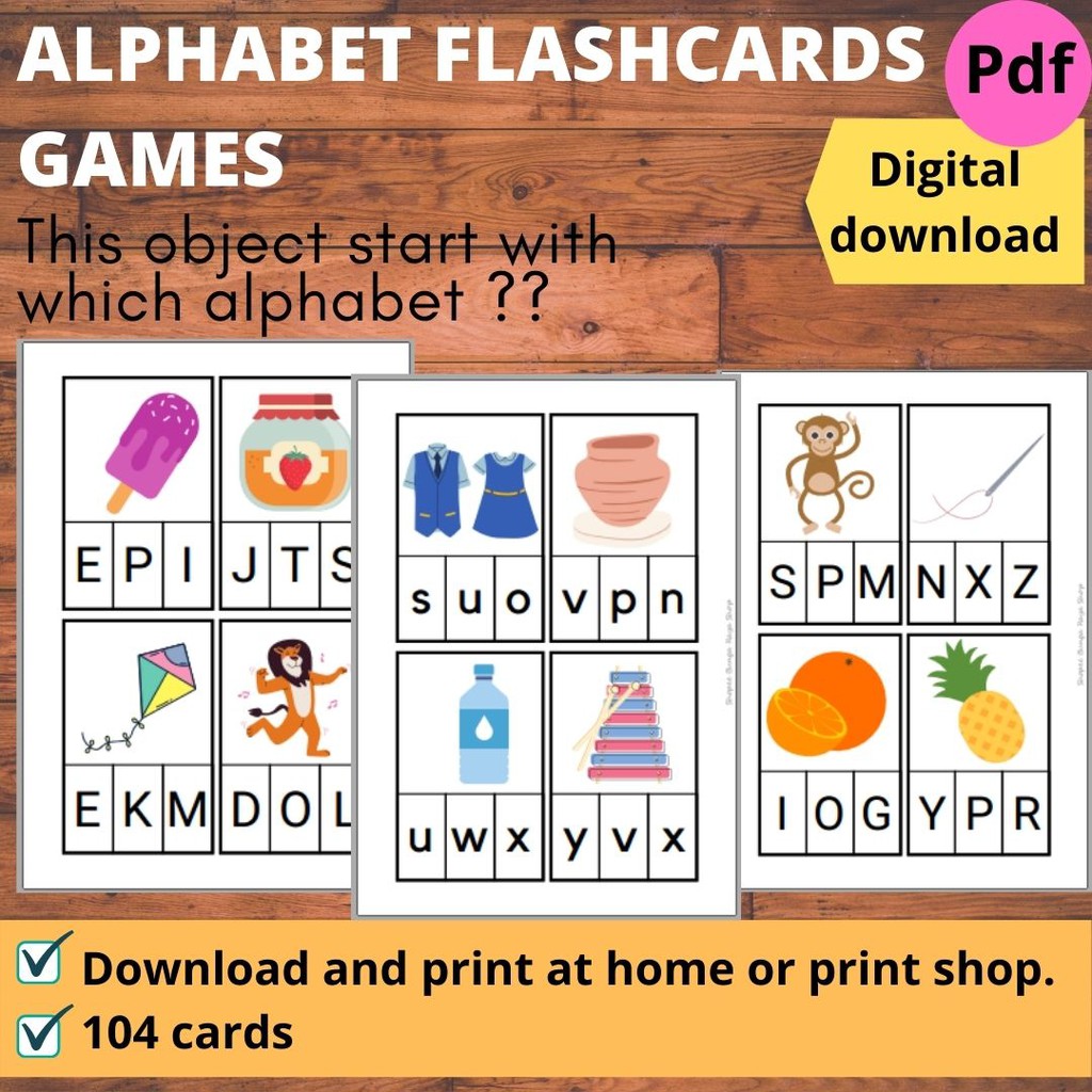 Printables ABC Alphabet Flashcard Games softcopy | Shopee Malaysia
