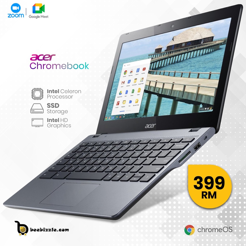 Acer Chromebook C720/C740, Intel Celeron 2955U Processor, 16GB SSD, 11. ...