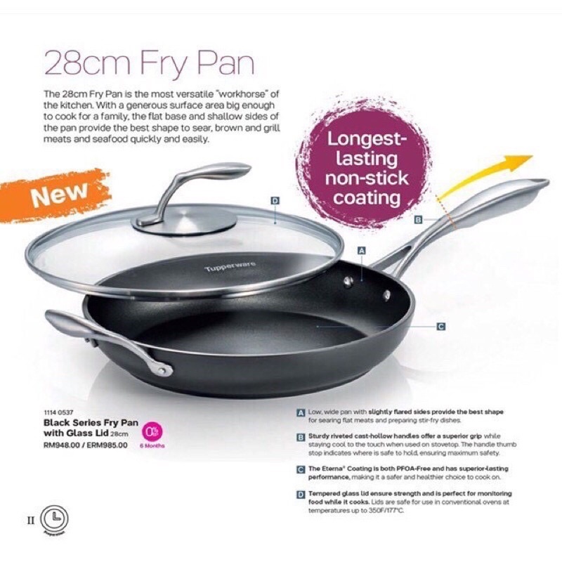 Tupperware Black Series Fry Pan with Glass Lid (28cm) | Shopee Malaysia