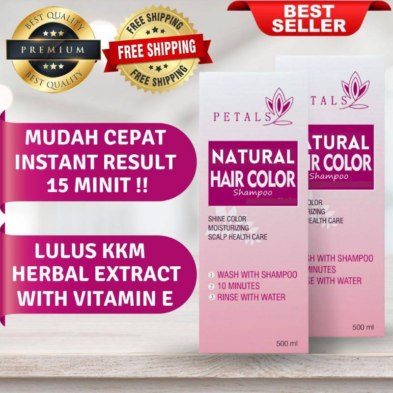 PETALS NATURAL HAIR COLOUR SHAMPOO/ SHAMPOO PERWARNA RAMBUT (HALAL ...