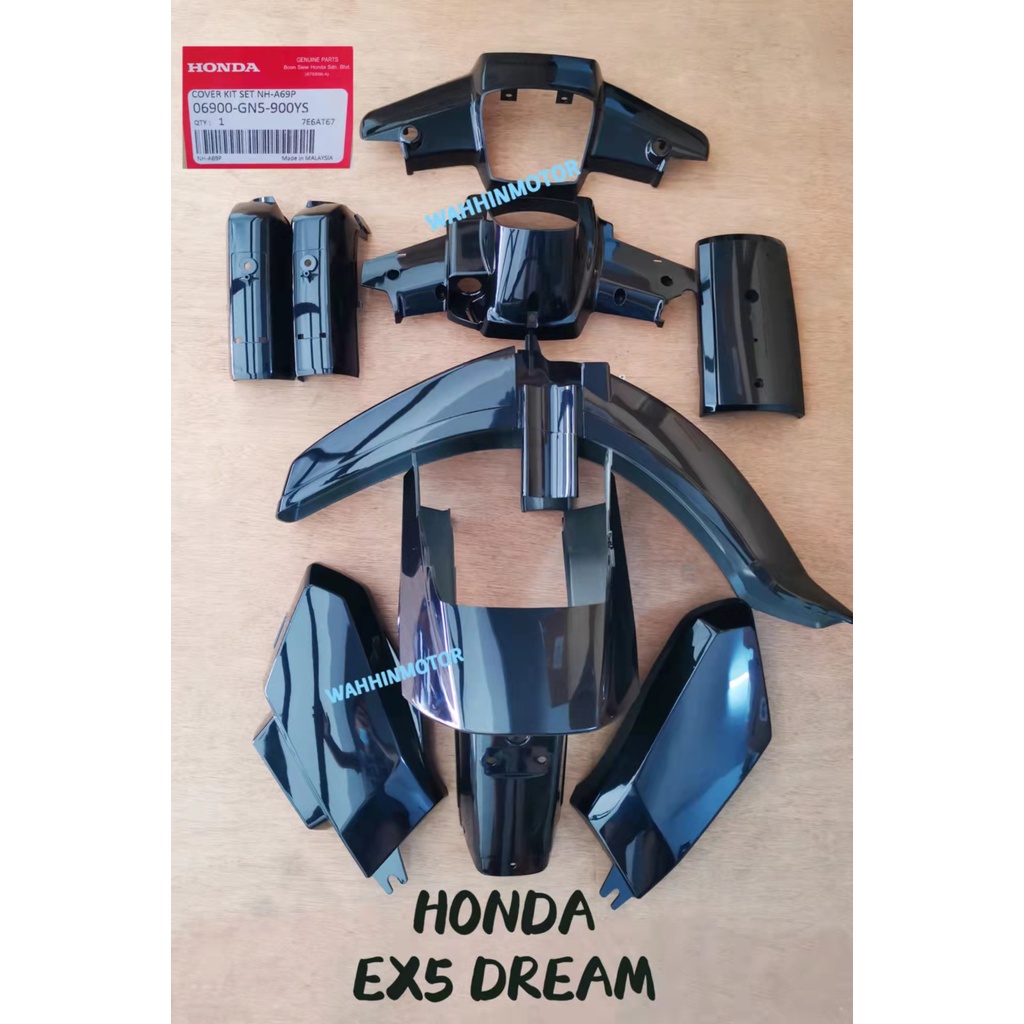 100% ORIGINAL HONDA EX5 HIGH POWER EX5 DREAM BLACK COLOUR FULL BODY COVERSET COVER SET | Shopee ...