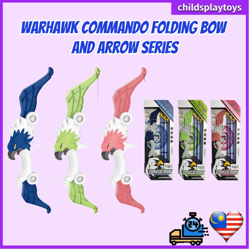 Toy Kids Warhawk Commando Folding Bow and Arrow Series Shooting Arrow ...