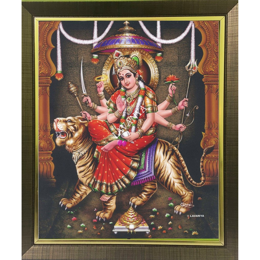 Durga Amman Digital Photo with Lamination and Frame (L254) | Shopee ...