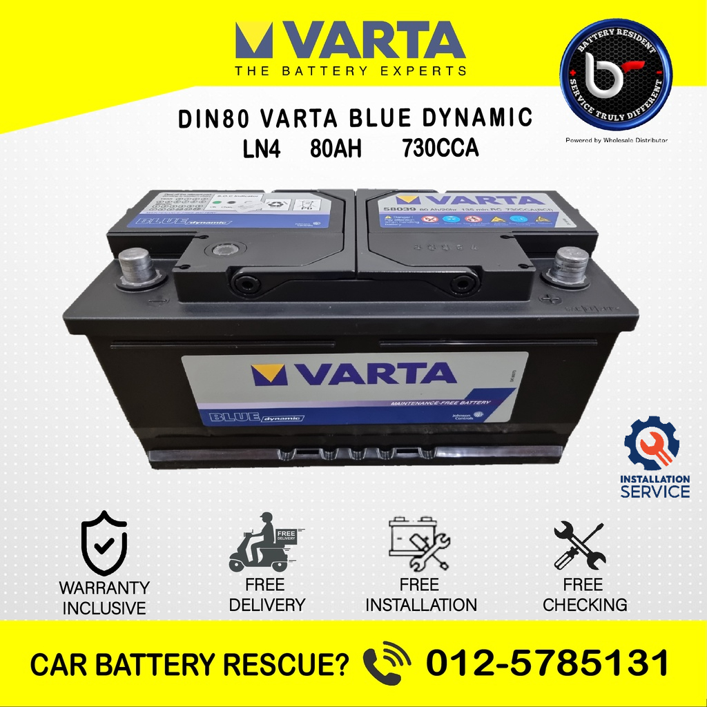 [Installation Provided ] DIN80L DIN80 58039 Varta Blue Dynamic MF Car Battery Bateri Kereta ...