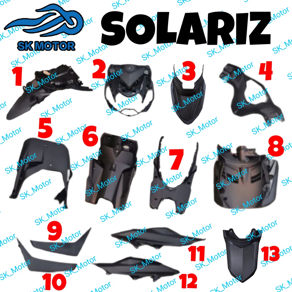 Yamaha EGO SOLARIZ Original Inner Cover Full Set Kaver Hitam Meter Tank ...