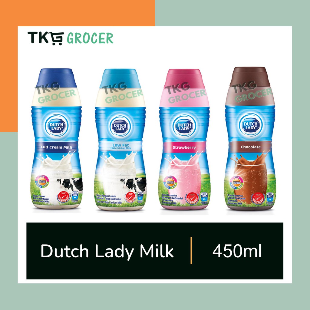 Dutch Lady Purefarm Sterilised Milk 450ml Full Cream / Low Fat ...