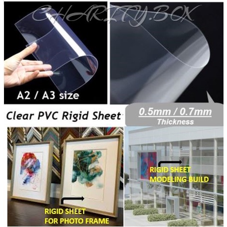 Ultra Clear Rigid Sheet Size A3/A2 0.5mm / 0.7mm Thick PVC Transparent ...