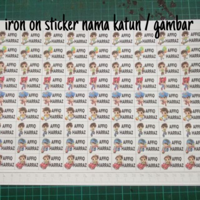 80pcs iron On Sticker (custommade) 2cm x 3cm Sticker Baju Sticker ...