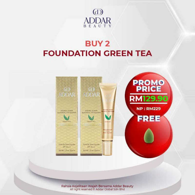 Addar Beauty BUY 2 FOUNDATION GREEN TEA | Shopee Malaysia