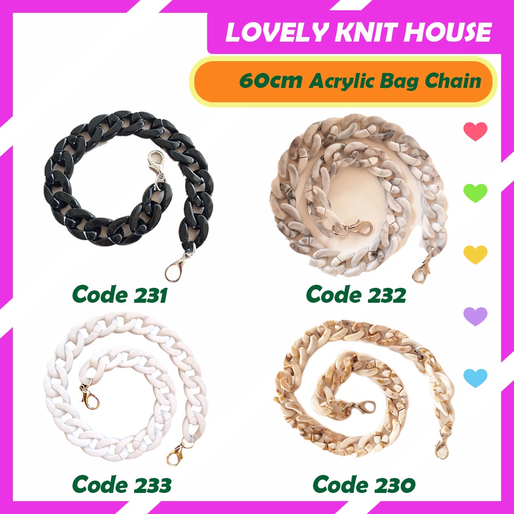 4 Color 60cm Acrylic Bag Chain Bag Strap DIY Tali Beg | Shopee Malaysia