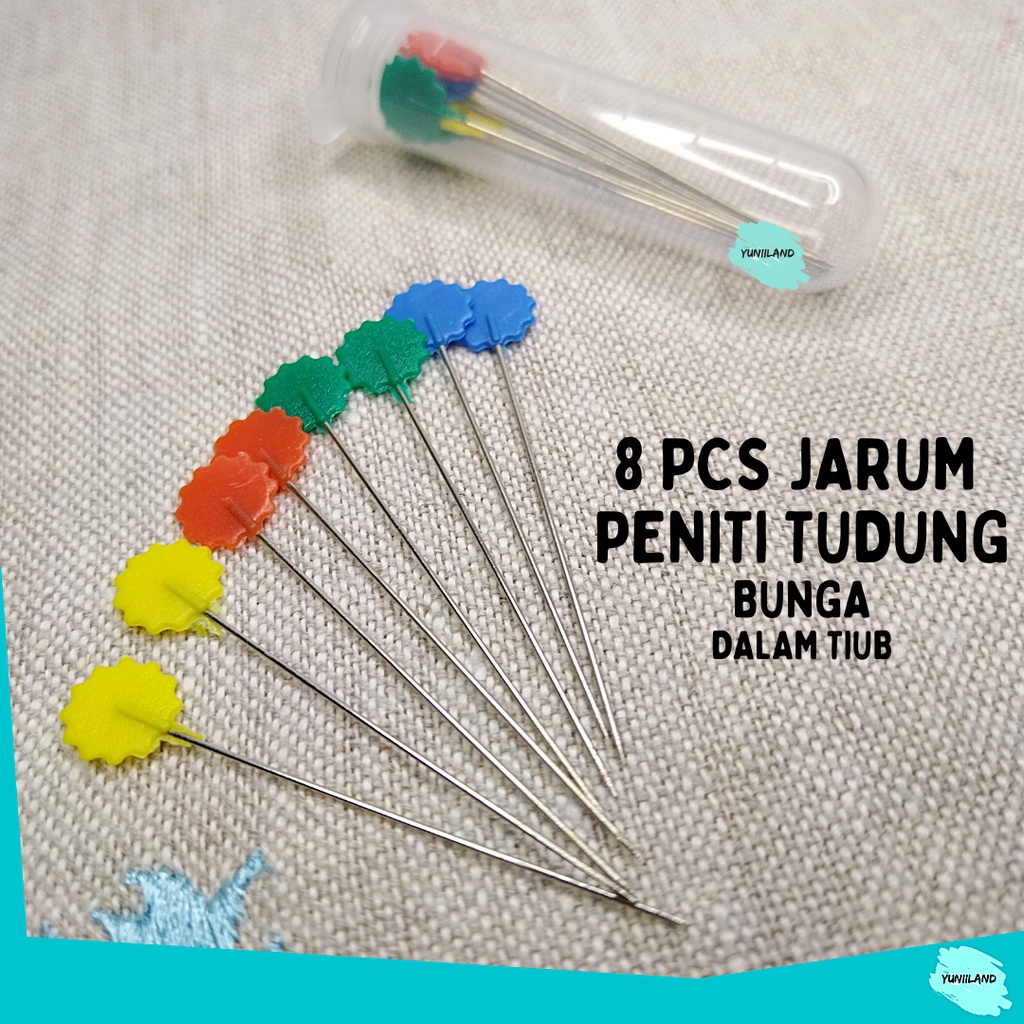 Jarum peniti pin tudung kepala bunga / jarum peniti panjang / jarum ...