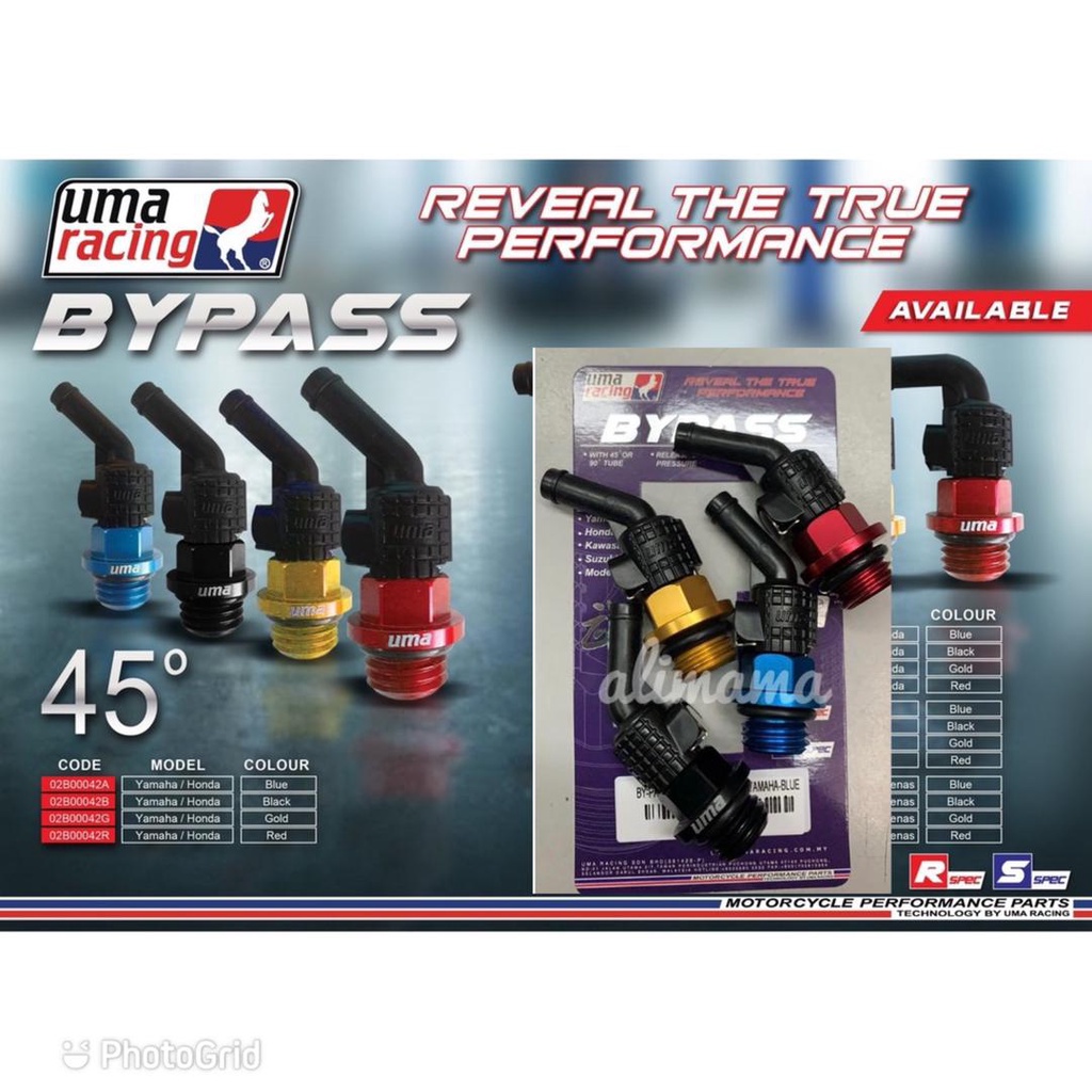 100% ORIGINAL UMA RACING LC135 V1-V7 BYPASS 45 DEGREE GRENADE YAMAHA ...