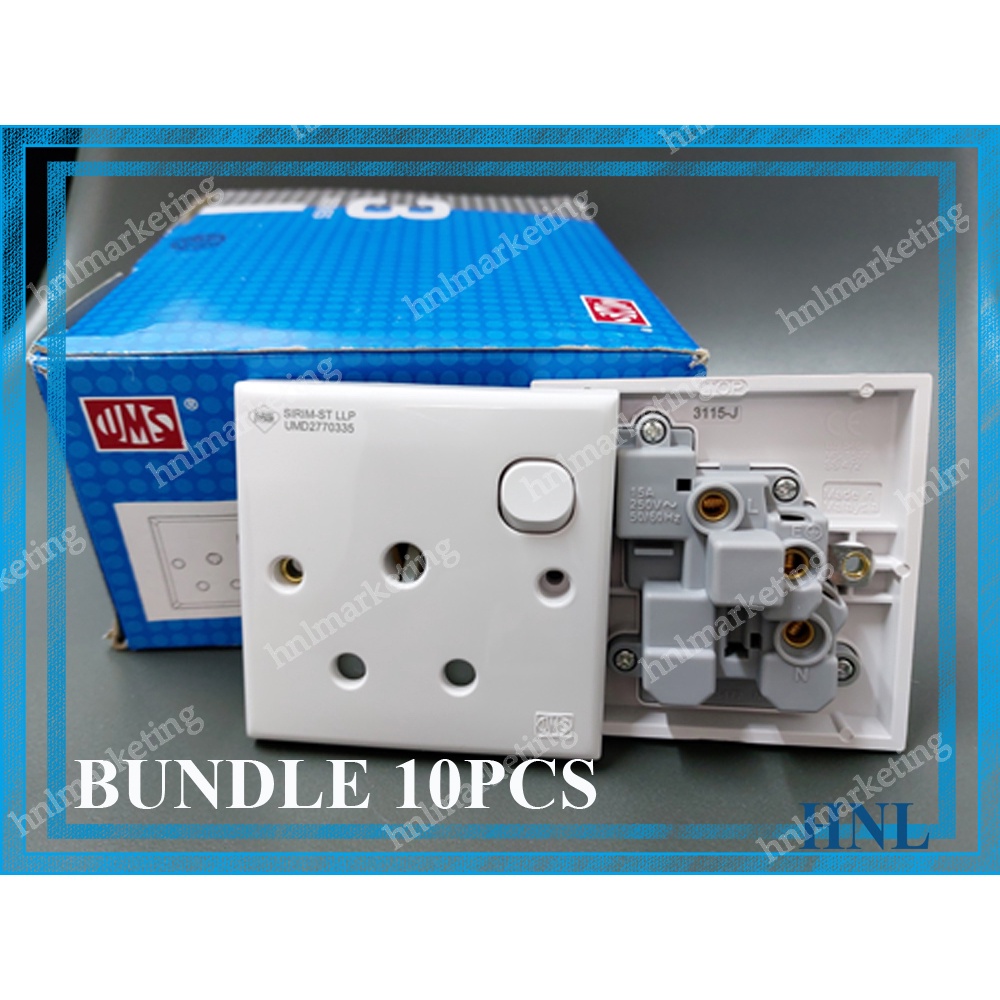 10PCS UMS 15A SWITCH SOCKET OUTLET UMS3115-J SIRIM | Shopee Malaysia